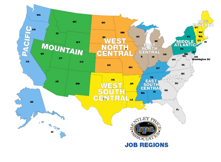 Job Regions - Bentley Price Associates